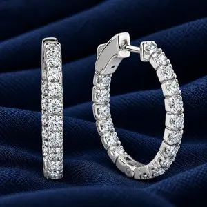 BLISS DIAMOND 1 Ct Diamond Inside-out Hoop Earrings