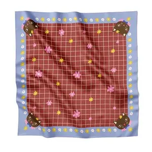 CENTINELLE Chat Au Chocolat Silk Medium Square Scarf