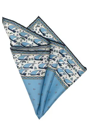 ELIZABETTA Ostiasilk Pocket Square For - Light Blue