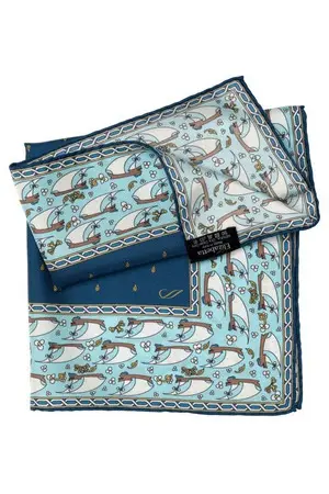 ELIZABETTA Ostiasilk Pocket Square For - Navy