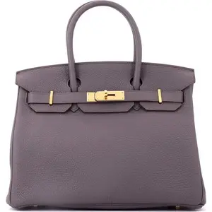 Hermès Birkin Handbag Grey Togo With Gold Hardware 30 - Etain