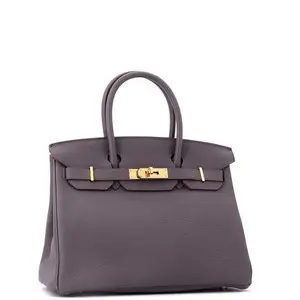 Hermès Birkin Handbag Grey Togo With Gold Hardware 30 - Etain