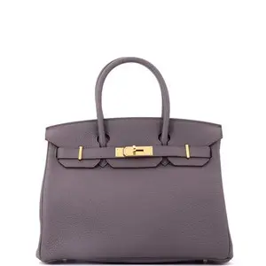 Hermès Birkin Handbag Grey Togo With Gold Hardware 30