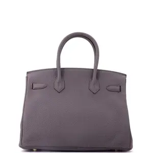 Hermès Birkin Handbag Grey Togo With Gold Hardware 30