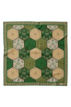 ELIZABETTA Dantesilk Pocket Square For - Emerald Green