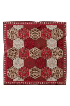 ELIZABETTA Dantesilk Pocket Square For - Red