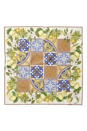 ELIZABETTA Messinasilk Pocket Square For - Terracotta