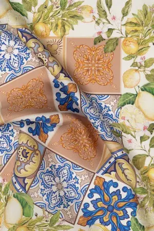 ELIZABETTA Messinasilk Pocket Square For - Terracotta