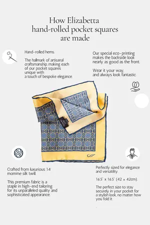 ELIZABETTA Messinasilk Pocket Square For - Terracotta