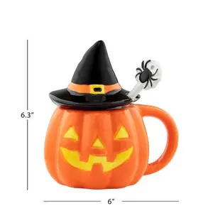 MR. HALLOWEEN 18 Oz. Jack-o-lantern Lidded Mug With Spoon