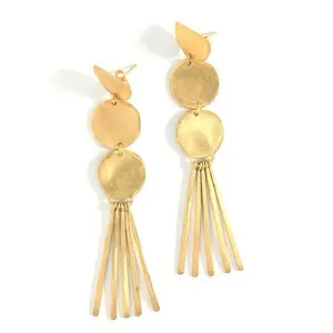 FAIR ANITA Plated Dangle Earrings With Tassels - Gold