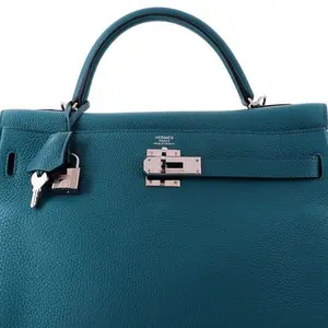 Hermès Kelly Handbag Togo With Palladium Hardware 32 - Blue