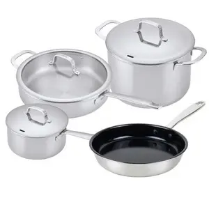 ALVA Maestro 7-piece Hybrid Stainless Steel Cookware Set - Black