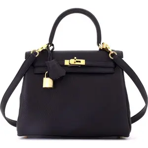 Hermès Kelly Handbag Black Togo With Gold Hardware 25 - Noir