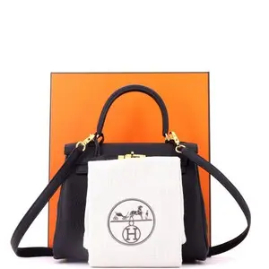 Hermès Kelly Handbag Black Togo With Gold Hardware 25 - Noir