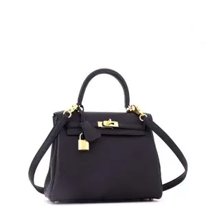 Hermès Kelly Handbag Black Togo With Gold Hardware 25 - Noir