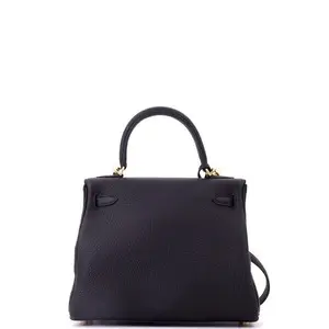 Hermès Kelly Handbag Black Togo With Gold Hardware 25 - Noir