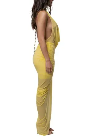 JLUXLABEL Ariana Plunge Halter Maxi Dress