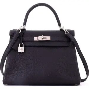 Hermès Kelly Handbag Black Togo With Palladium Hardware 28 - Noir