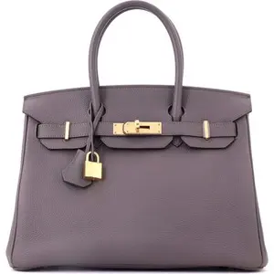 Hermès Birkin Handbag Grey Togo With Gold Hardware 30 - Etain