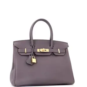 Hermès Birkin Handbag Grey Togo With Gold Hardware 30 - Etain