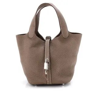 HERMÈS Monochrome Picotin Lock Bag Clemence Pm