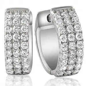 BLISS DIAMOND 1/2 Ct Lab Grown Diamond Hoop Earrings - Silver