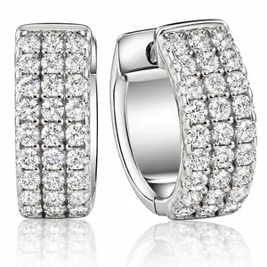 BLISS DIAMOND 1/2 Ct Lab Grown Diamond Hoop Earrings - Silver