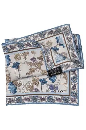 ELIZABETTA Ravellosilk Pocket Square For - Blue