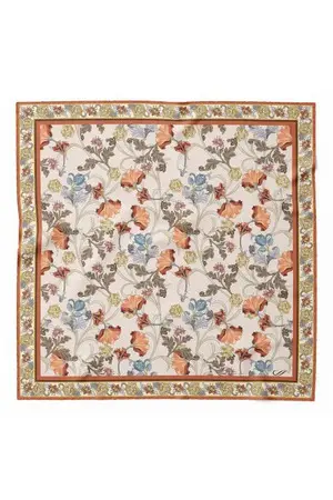 ELIZABETTA Ravellosilk Pocket Square For - Rust