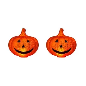 MR. HALLOWEEN Set Of 2 Mini Mercury Glass Jack-o-lanterns - Multicolor