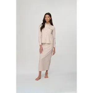 BY TESS COLLECTION Ellie Pinstriped Skirt - Sand