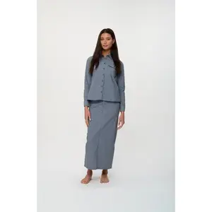 BY TESS COLLECTION Ellie Pinstriped Skirt - Slate