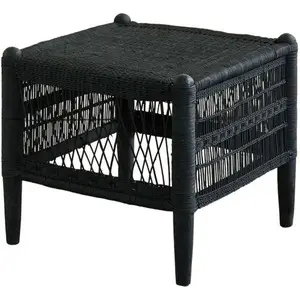 KANJU INTERIORS Malawi Cane Stool - Black