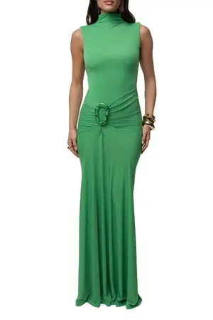 JLUXLABEL Kora Sleeveless Maxi Dress With Mock Neck And Cutouts