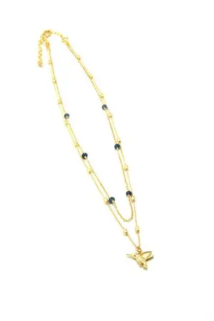 FAIR ANITA Hummingbird Lapis Convertible Necklace