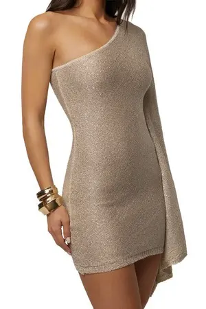 JLUXLABEL Lumiere Sequin One-shoulder Mini Dress