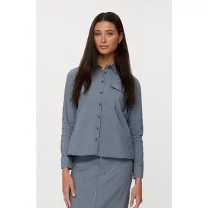 BY TESS Collection Ellie Pinstripe Blouse - Slate