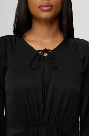 BY TESS COLLECTION Tie Neck Maxi Dress - Black