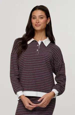 BY TESS Collection Kyra Polo Shirt - Wine