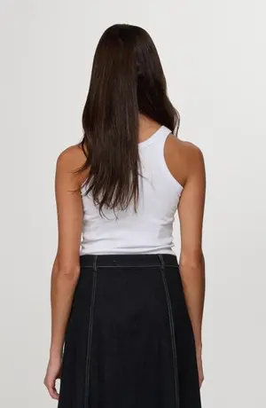 BY TESS COLLECTION Ribbed Tank Twinset - White