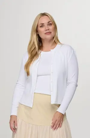 BY TESS COLLECTION Ribbed Tank Twinset - White