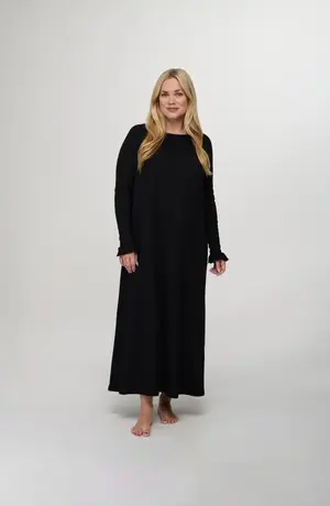 BY TESS Collection Ana Ribbed Midi Dress - Black