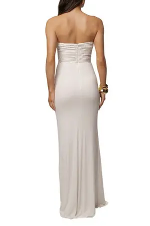 JLUXLABEL Athena Cutout Strapless Maxi Gown - Ivory