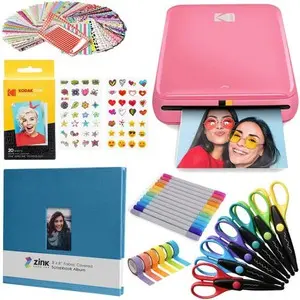 KODAK Kodak Step Portable Photo Printer And Scrapbook Kit Pink