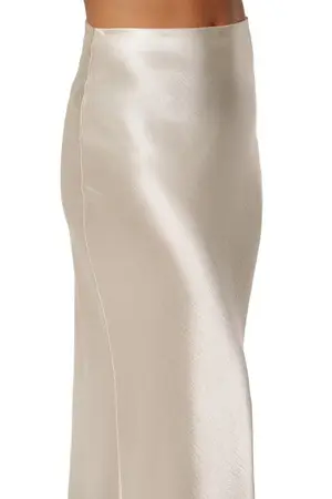 JLUXLABEL Tradition Satin Maxi Skirt - Champagne