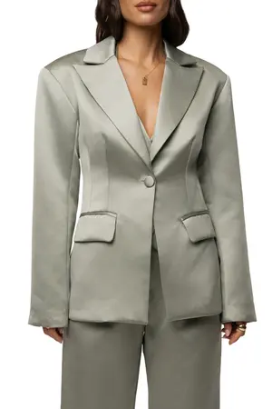 JLUXLABEL Victoria Satin Blazer - Sage