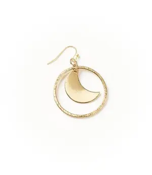 MATR BOOMIE Diya Crescent Moon Hoop Dangle Earrings
