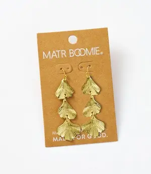 MATR BOOMIE Sayuri Ginkgo Leaf Triple Drop Earrings