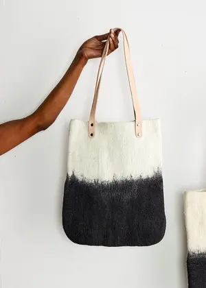 KANJU INTERIORS Eclipse Hand-felted Wool Tote